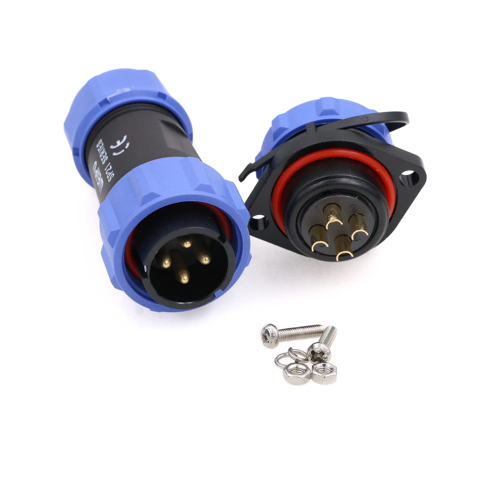 Buy Eonvic Weipu SP21 2-12 Pin Male Plug Female Socket Flange Waterproof IP68 Connector Cable ...