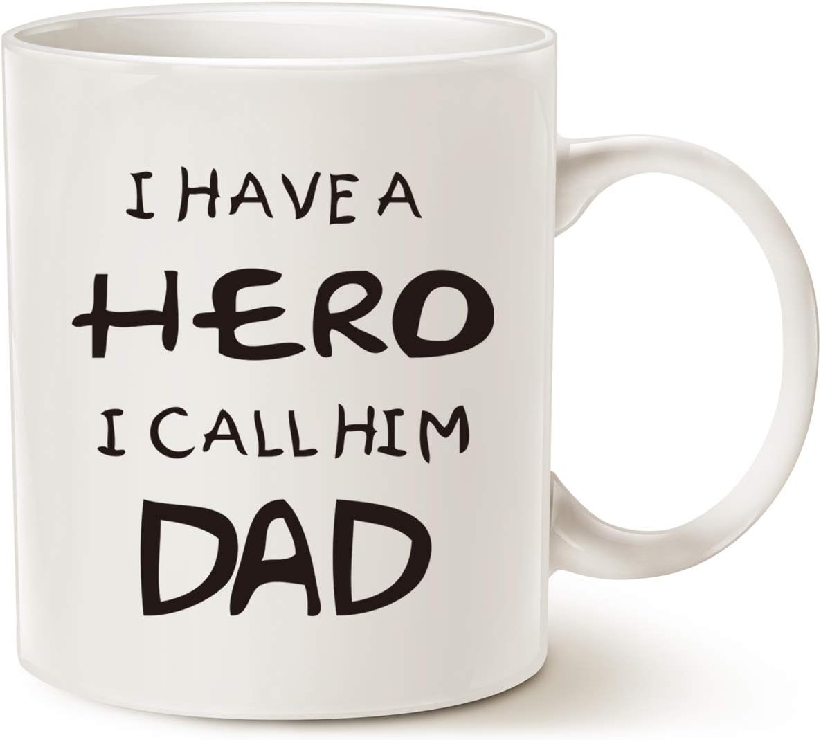 Amazon.com: MAUAG Fathers Day for Dad Coffee Mug, I Have a Hero I Call ...