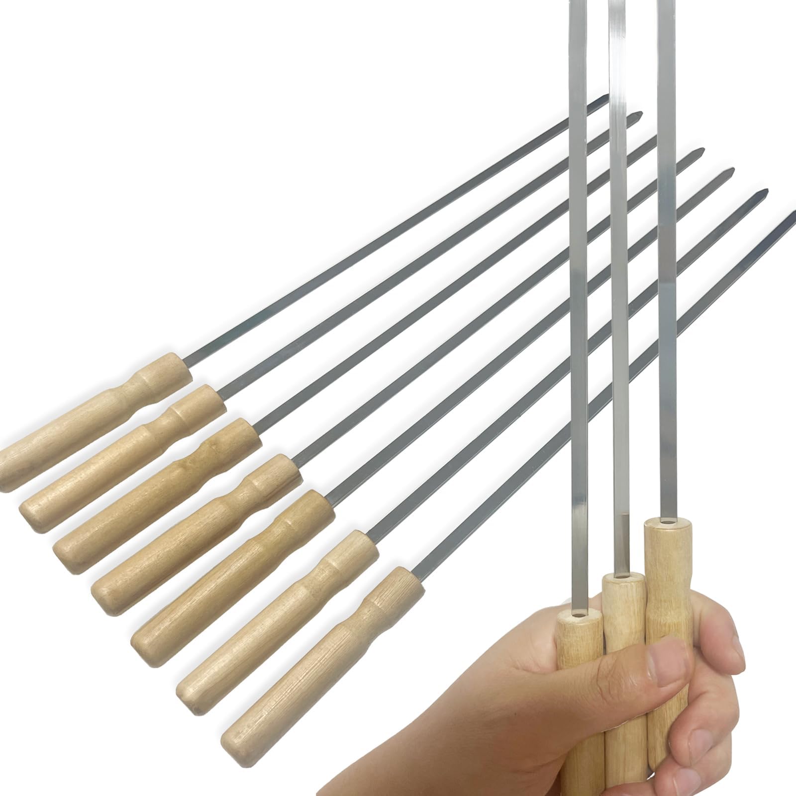 Amazon.com: Oligei 24 PCS Metal Skewers, Kabob Skewers, Metal Skewers ...