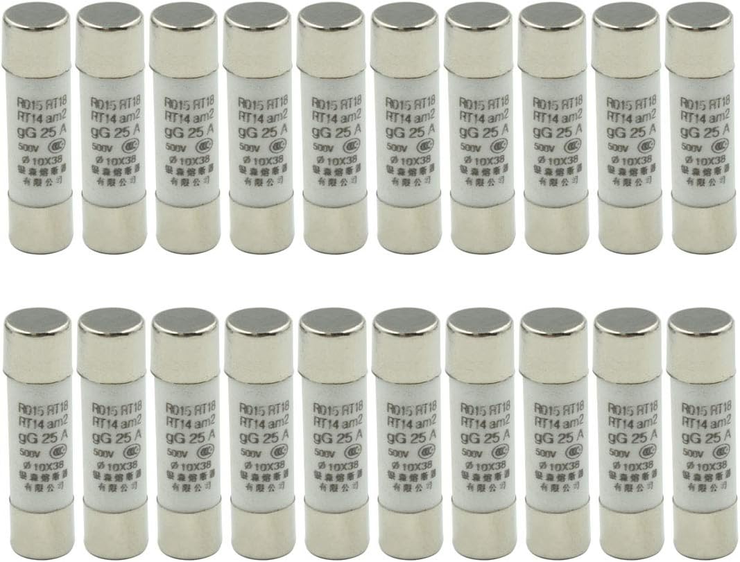 uxcell AC 500V 10A RO15 RT18 RT14 10x38mm Cylindrical Ceramic Tube ...