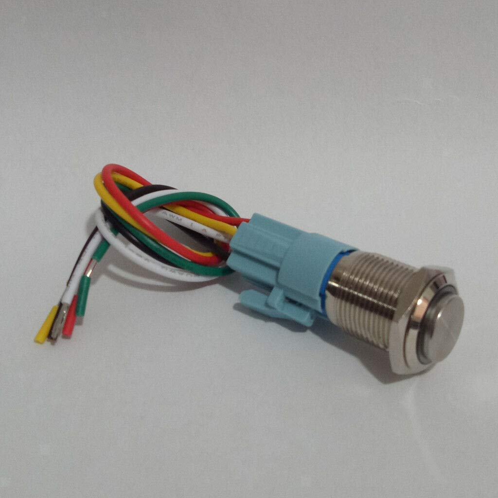 Momentary On/Off Metal Push Button Switch with Red LED Light IP65 ...