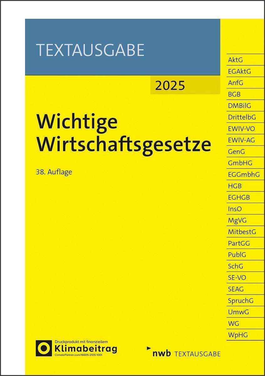 NWB Wichtige Wirtschaftsgesetze Textausgabe