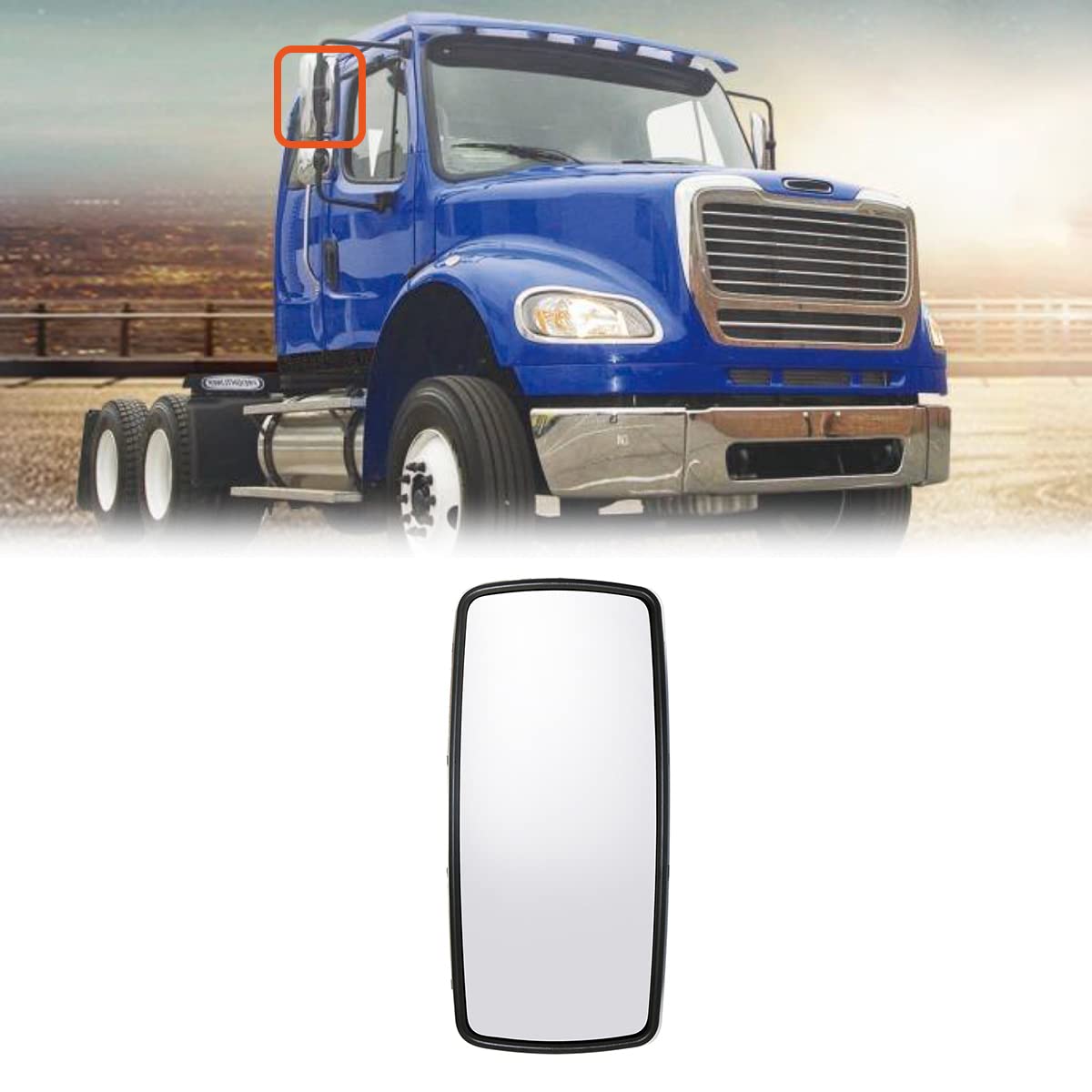 Amazon.com: Chrome Main Mirror Replacement For Freightliner M2 100 106 ...
