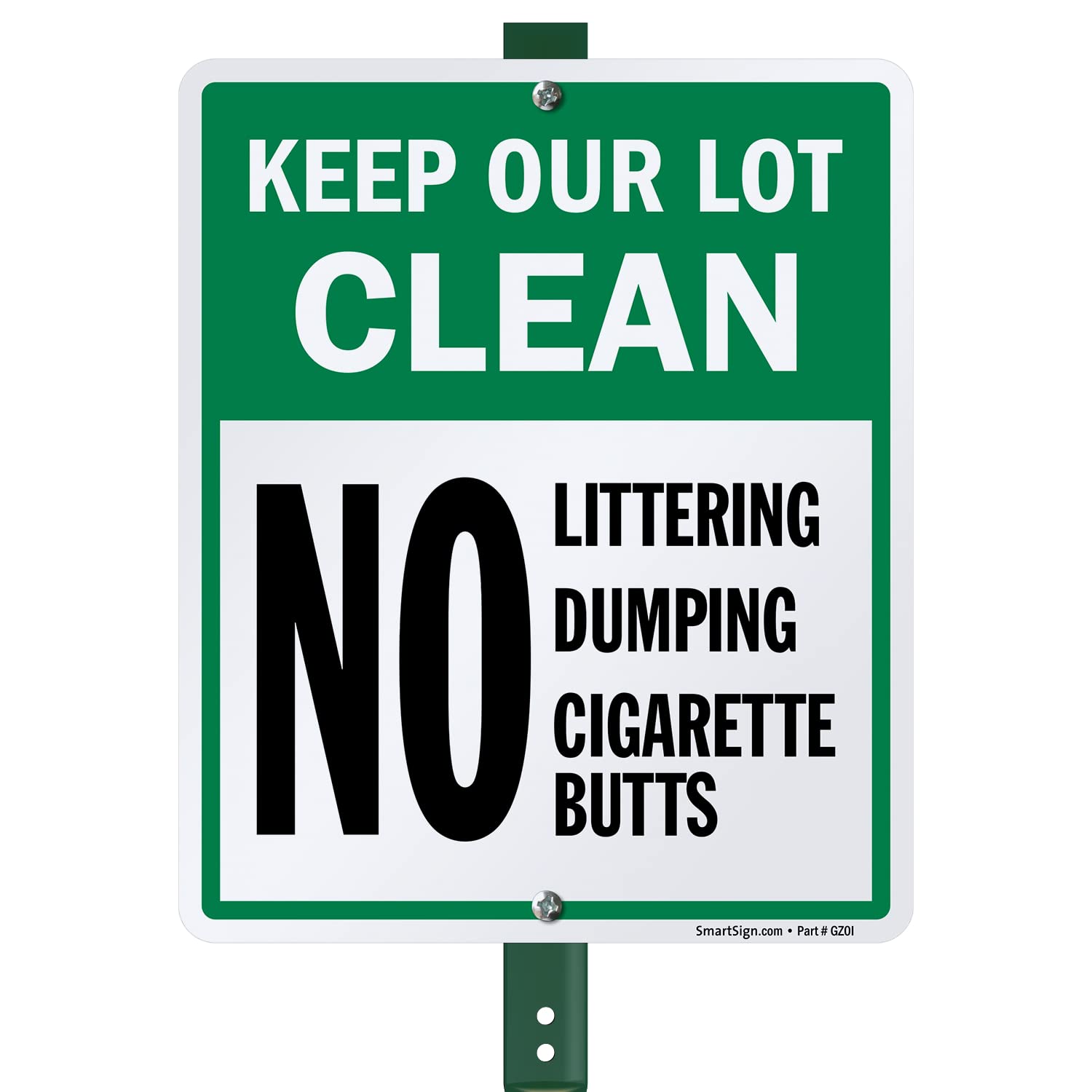 Amazon.com: SmartSign 12" x 10" 'Keep Our Lot Clean No Littering No ...