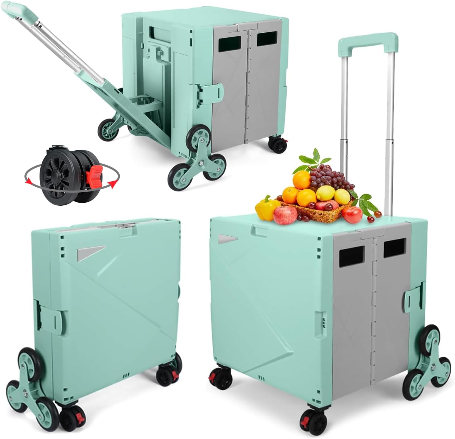 Amazon.com: Foldable Utility Cart with Stair Climbing Wheels ...
