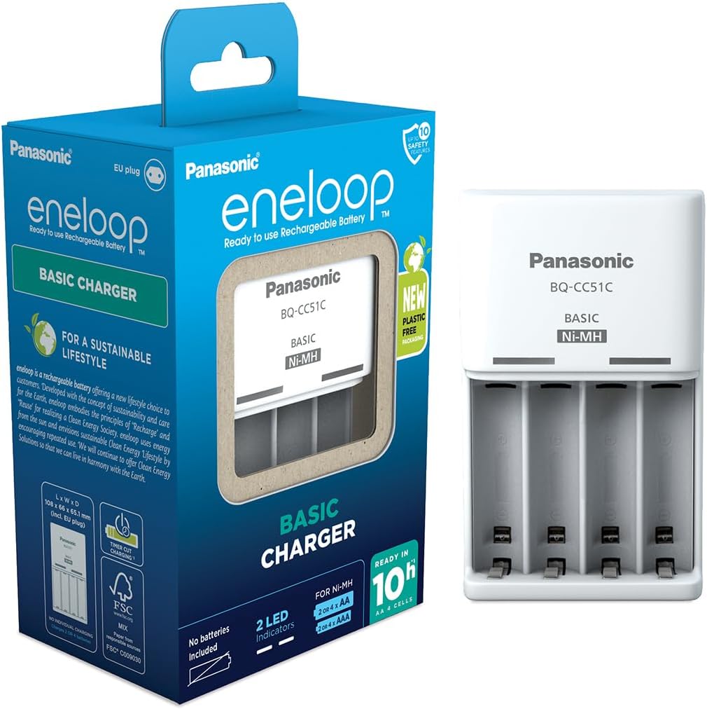 eneloop Pro Pro Chargeur USB, pour 1-4 Piles Rechargeables AA/AAA, 2h ...