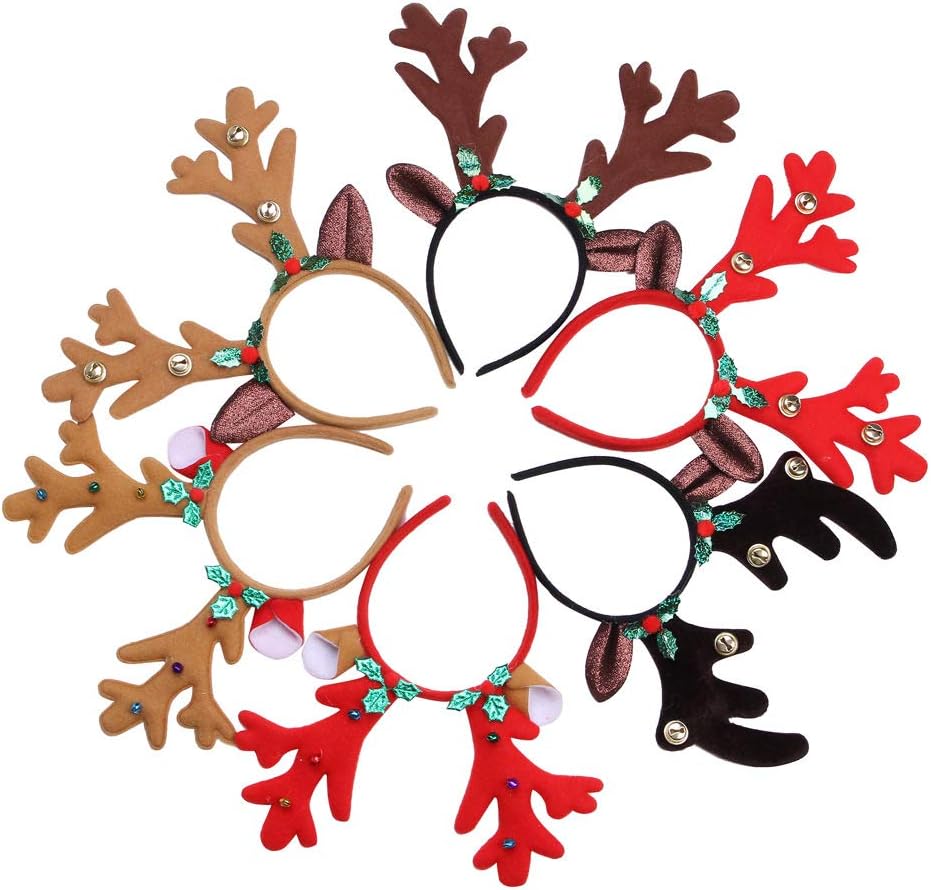 Diadema de cuernos de reno para Navidad y fiesta de Pascua, diadema de ...