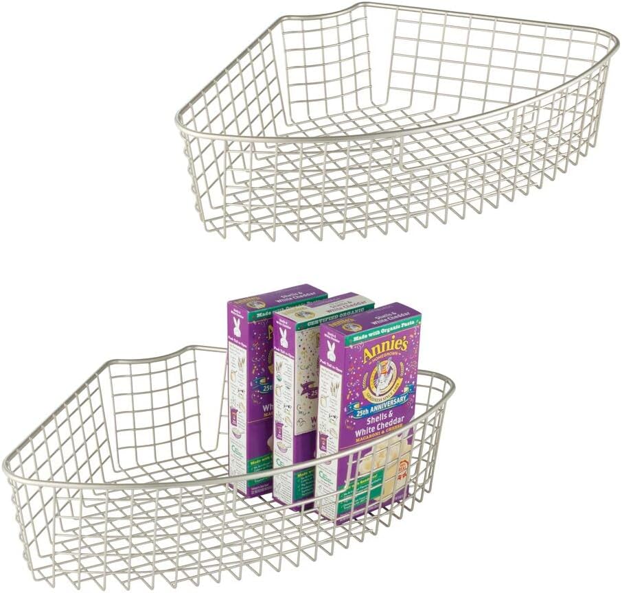 Amazon.com - mDesign Wire Basket for Corner Cabinet Lazy Susan with ...