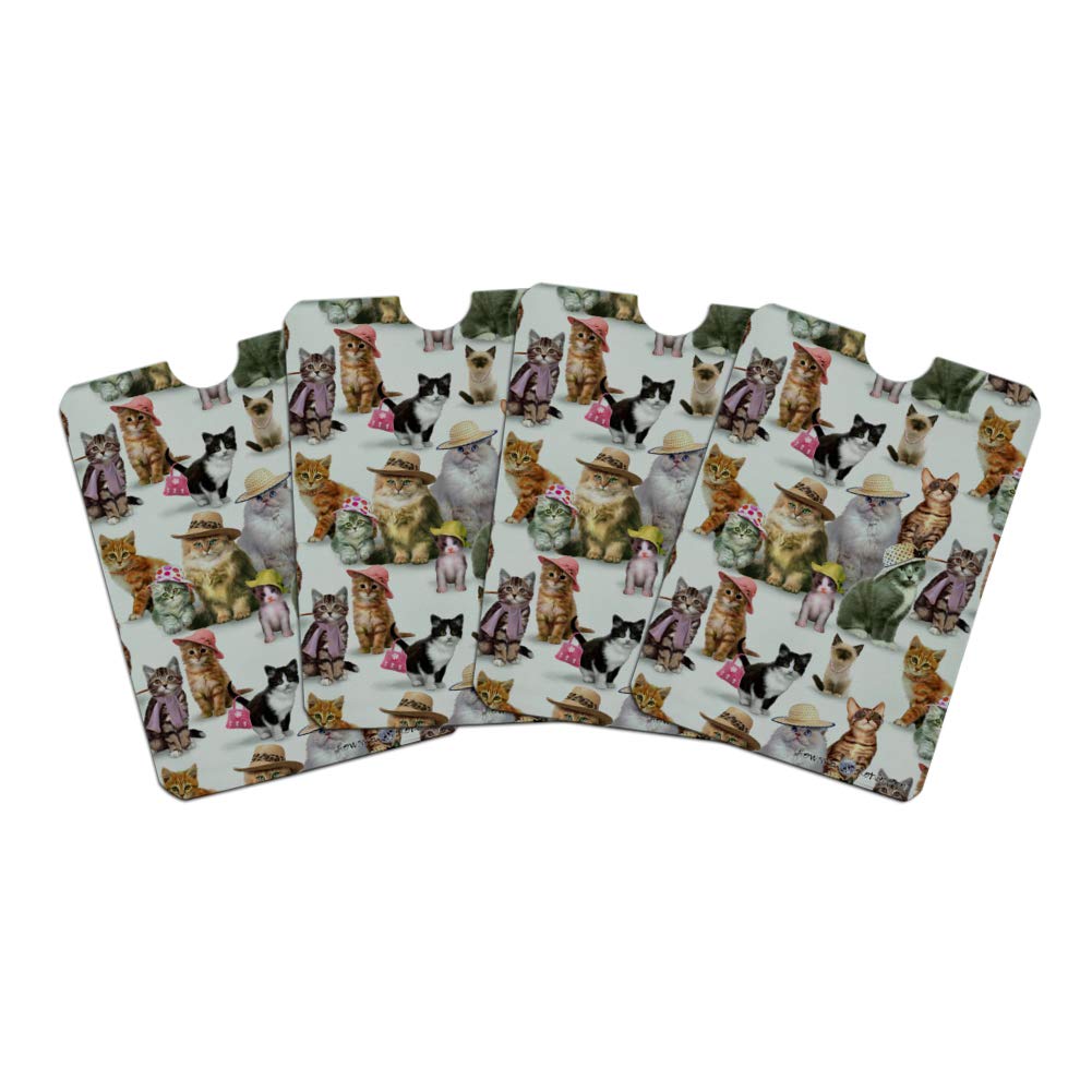 Cats Kittens in Hats Pattern Credit Card RFID Blocker Holder Protector ...