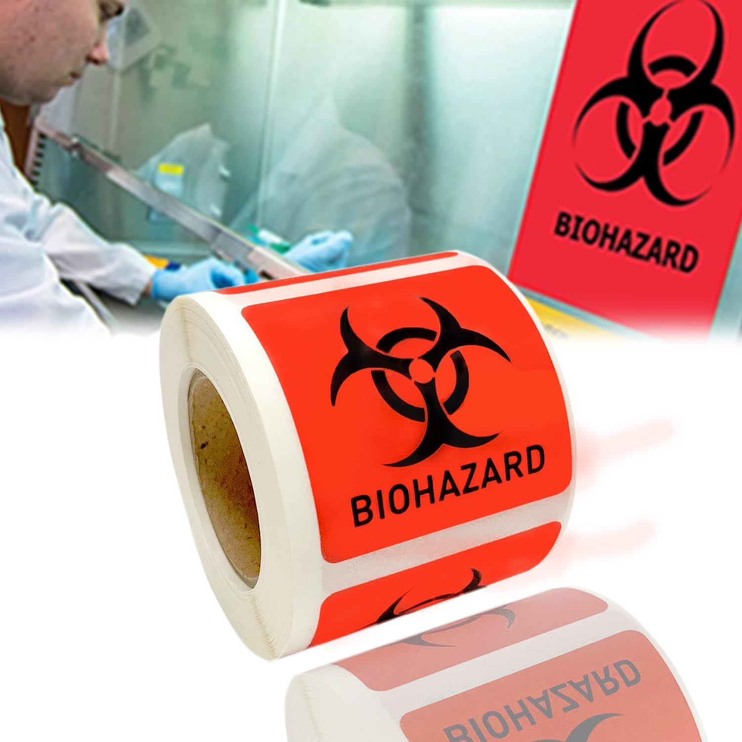 Biohazard Danger Safety Warning Label - 4"x 4" Waterproof Self Adhesive ...