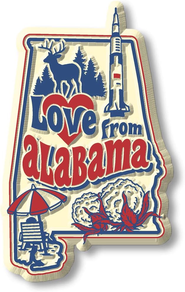 Amazon.com: Love from Alabama Vintage State Magnet by Classic Magnets ...