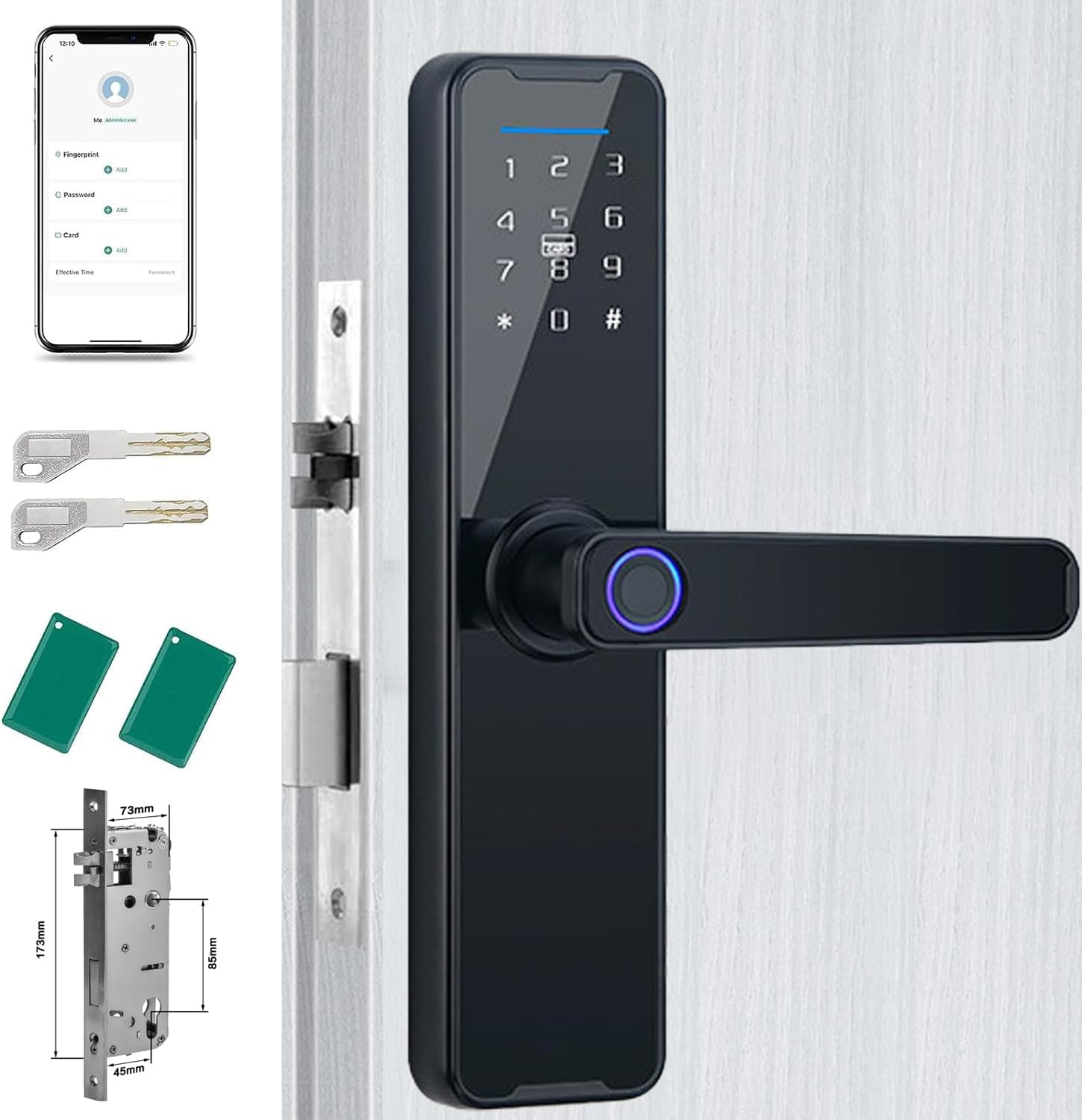 Buy Electronic Fingerprint Door Lock, Unlock with Fingerprint, Code ...