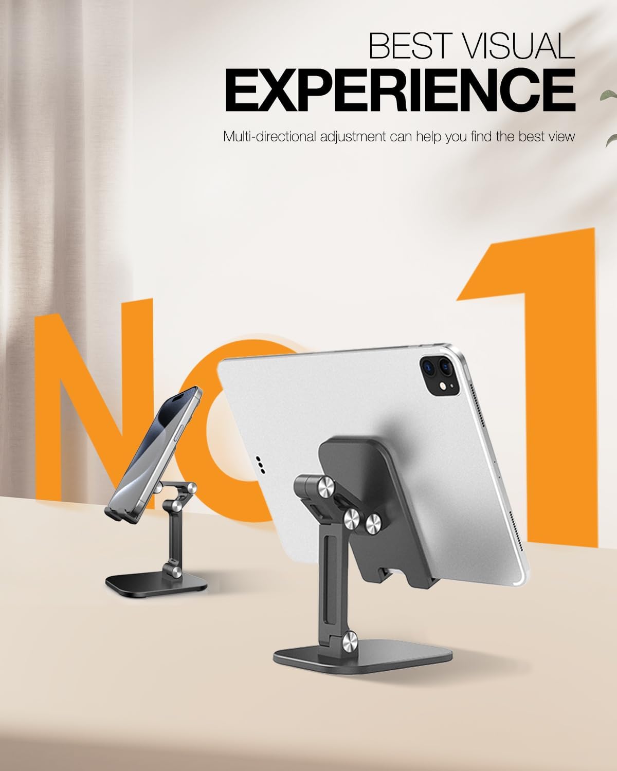 Adjustable Phone Stand for Desk - Foldable, Portable, and Durable Cell ...