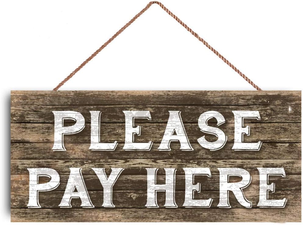 Amazon.com: Please Pay HERE Sign Restaurant Sign Cashier Store Boutique ...