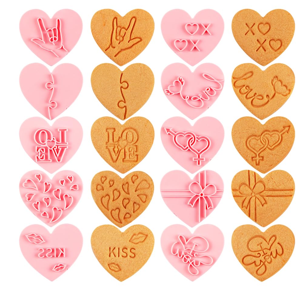 Amazon.com: 10Pcs Valentine's Day Cookie Cutters Conversation Hearts 3D ...