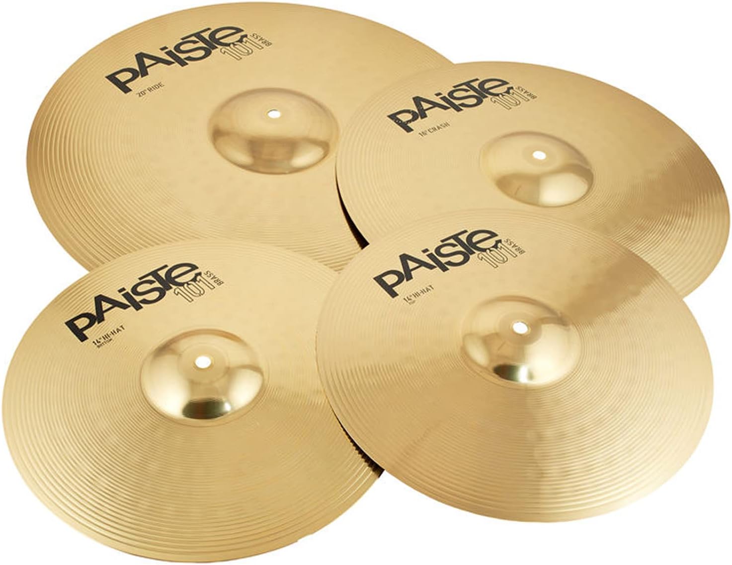 Amazon.com: Paiste 101 Brass Universal Cymbal Set - 14/16/20 inch ...