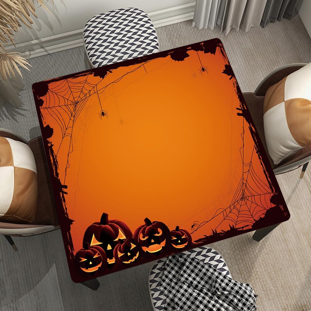 Amazon.com: XUEBUXI Square Fitted Table Cover, Halloween Pumpkins ...