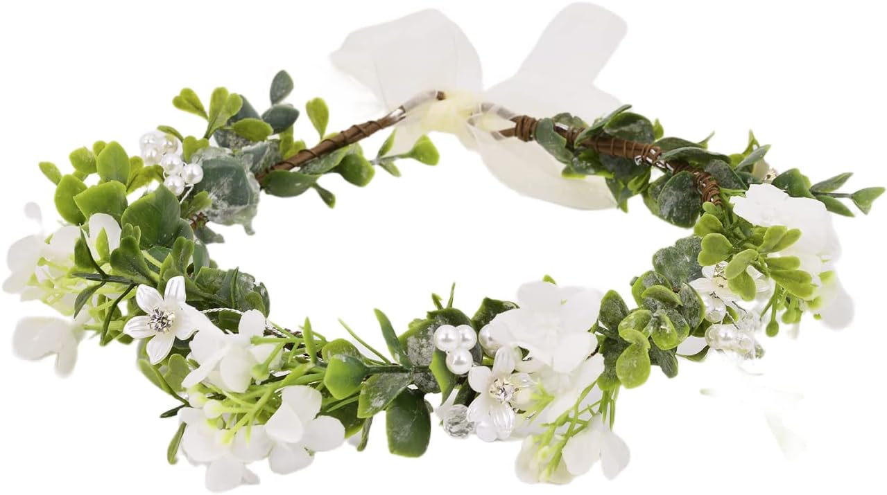 Amazon.com: Vividsun Handmade Wedding Bridal Veil Flower Crown ...