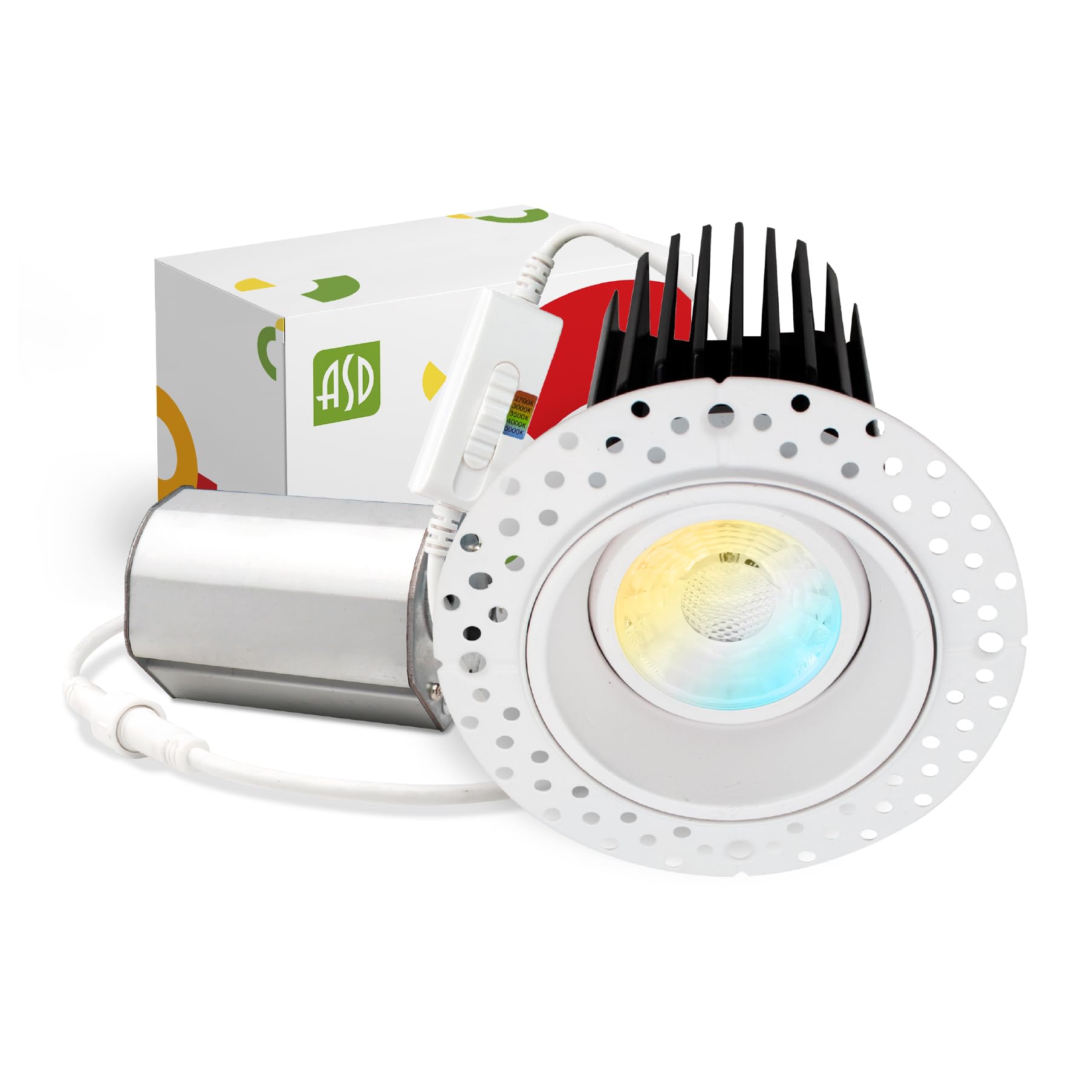 Snapklik.com : ASD Trimless 3 Inch Gimbal LED Recessed Light, 12W 120V ...