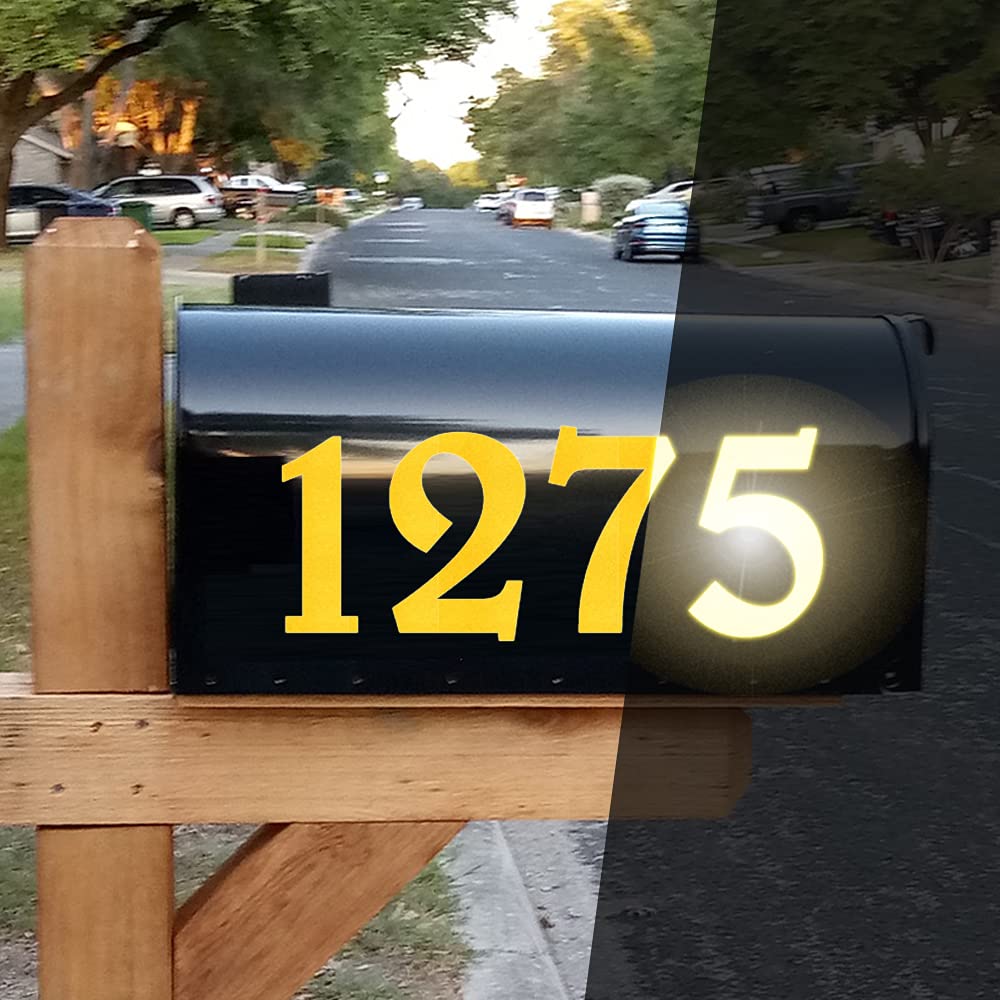 Snapklik.com : Diggoo Reflective Yellow Mailbox Numbers Sticker Decal ...