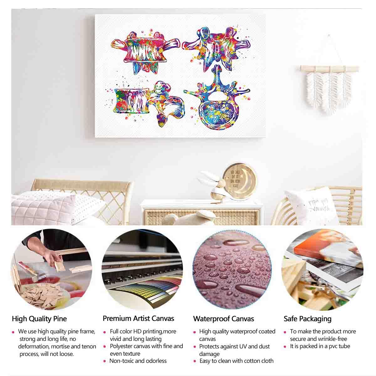 Snapklik.com : Framed Watercolor Painting,Vertebral Bone Watercolor ...