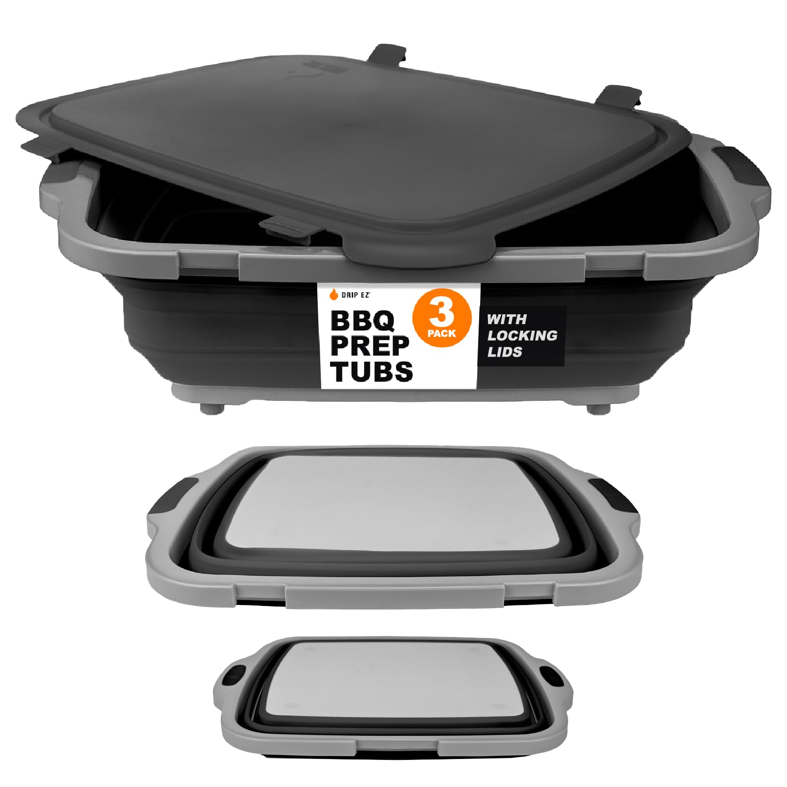 Amazon.com: Drip EZ Collapsible BBQ Prep Tubs 3-Piece Set (V2) - For ...