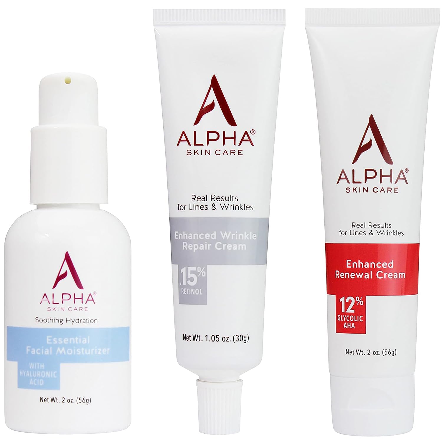Amazon.com: Alpha Enhanced Renewal 2oz and Enhanced Wrinkle Repair 1 ...