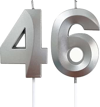 Amazon.com: 2.76" 46th 64th Number Candles Birthday Gifts for Women Men ...