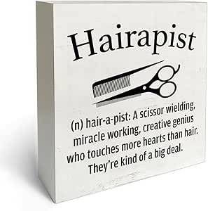 Amazon.com : Rustic Style Hairdresser Hairstylist Box Sign Wood Desk ...