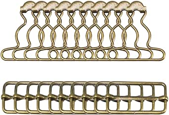Amazon.com: Alamic 10 Sets Suspender Overall Buckles Dungaree Fastener ...