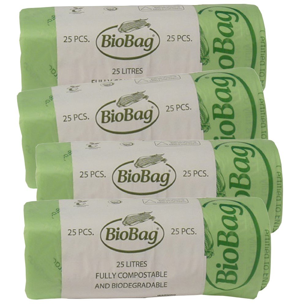 25 Litre x 100 Compostable Biodegradable Kitchen Food Waste Caddy Bin ...