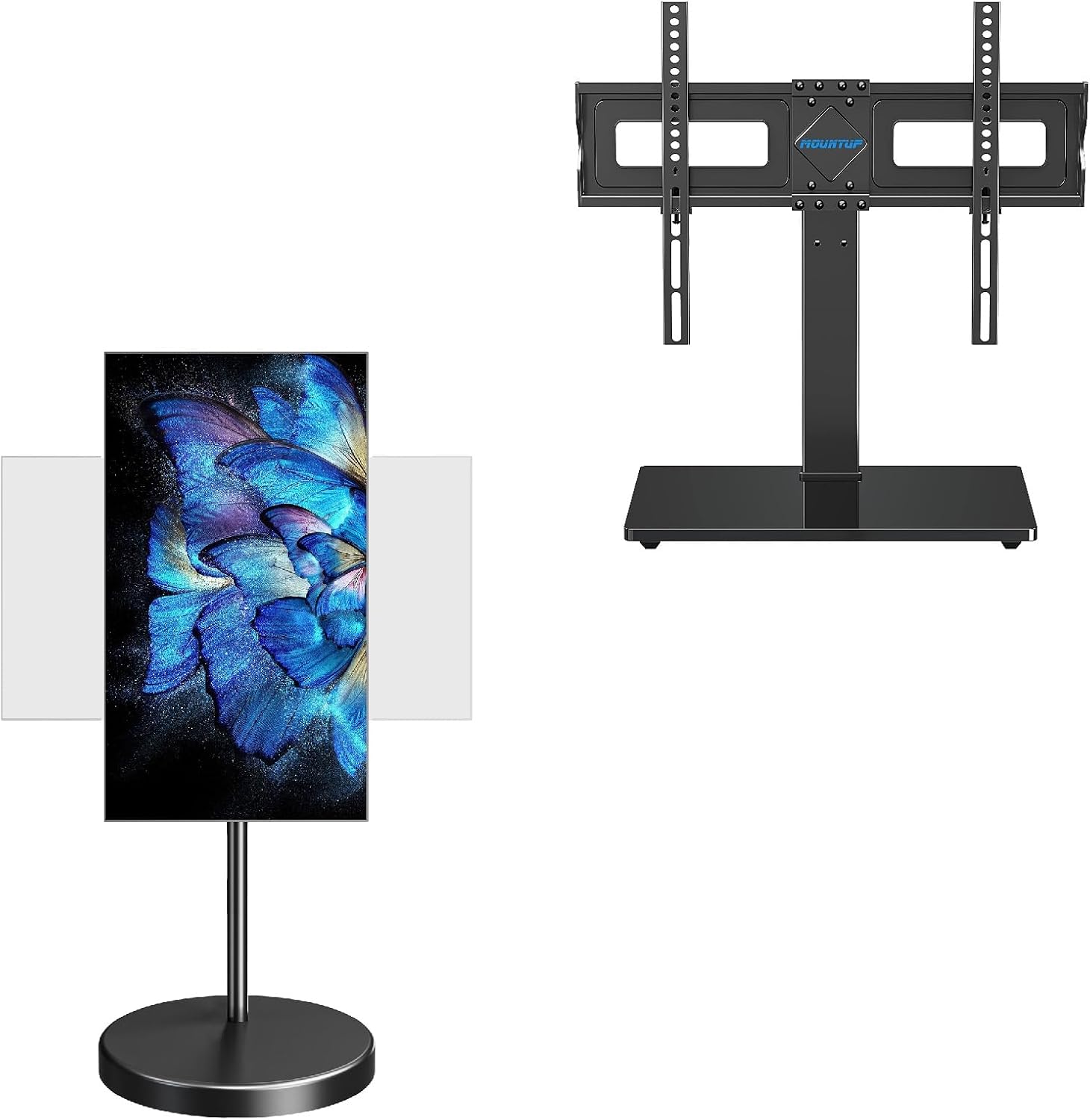 Amazon.com: MOUNTUP Rolling Mobile TV Cart & Swivel TV Stand Bundle ...