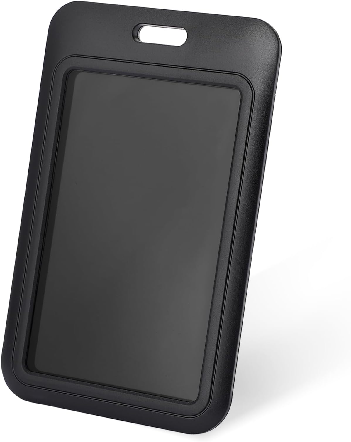 Amazon.com : Sliding ID Badge Holders Black Hard Plastic Vertical ID ...