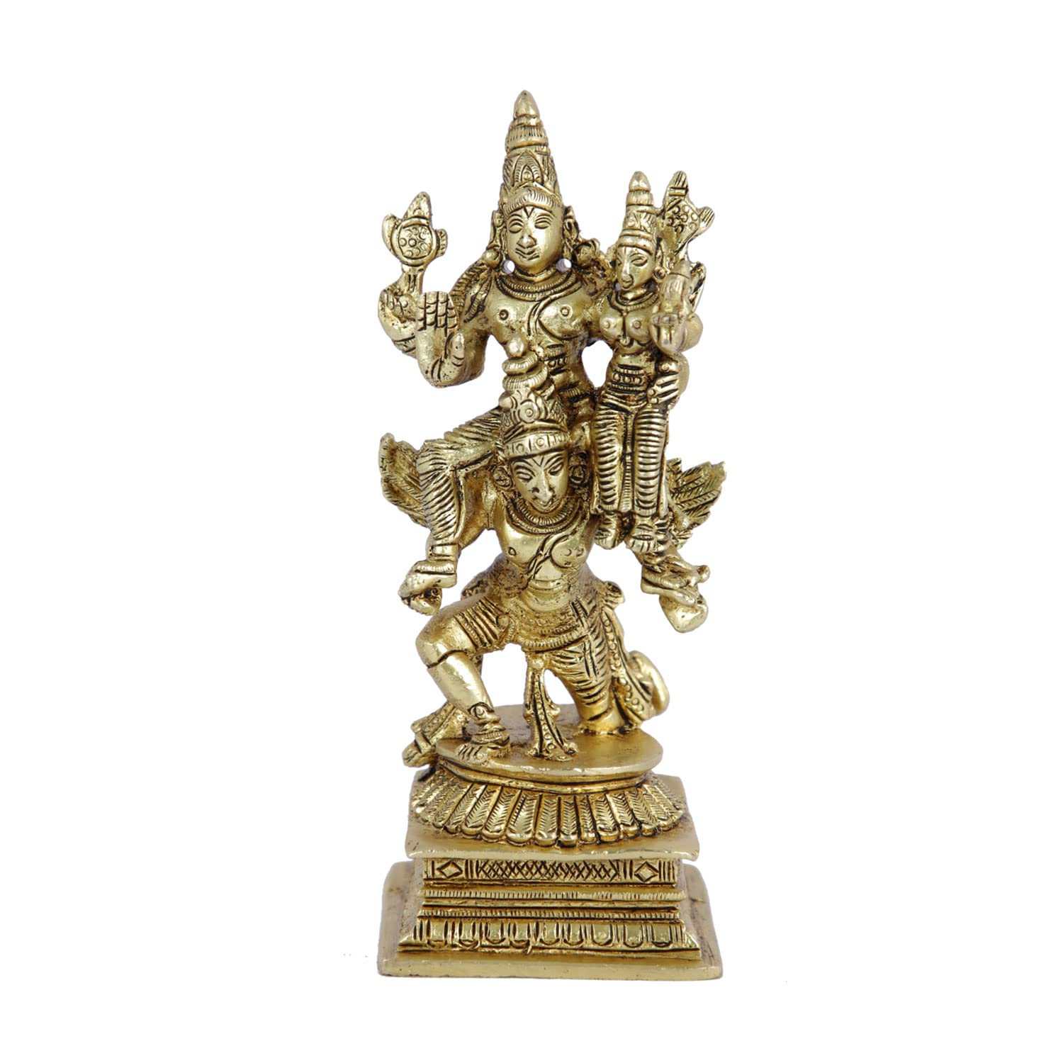 Buy CraftVatika Brass Vishnu Laxmi on Garuda Dev Murti Statue Showpiece ...