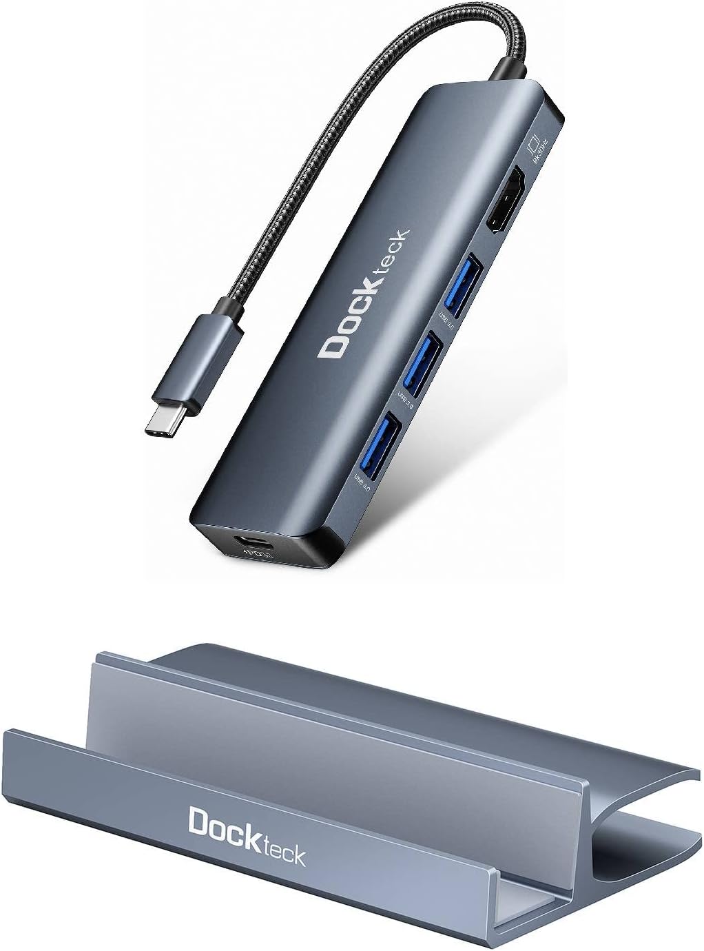 Amazon.com: 8K HDMI USB C HUB, 5-in-1 USB-C Multiport Adapter, Dockteck ...