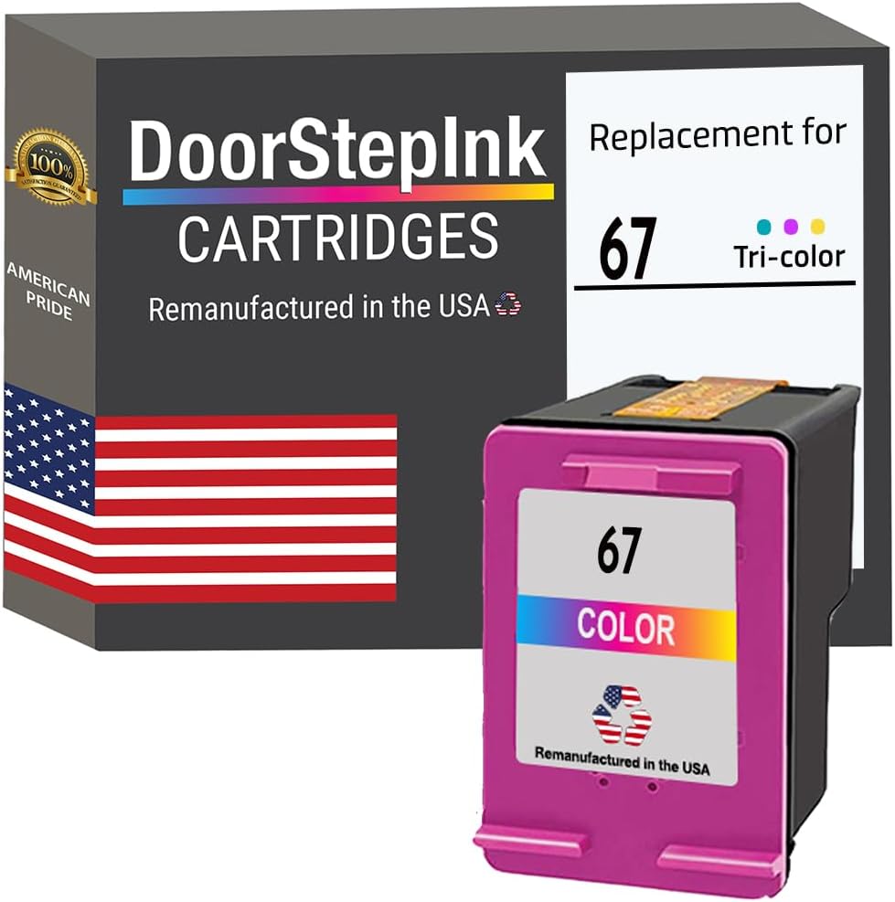 Amazon.com: DoorStepInk Hp Remanufactured 67 Color Ink Cartridge ...