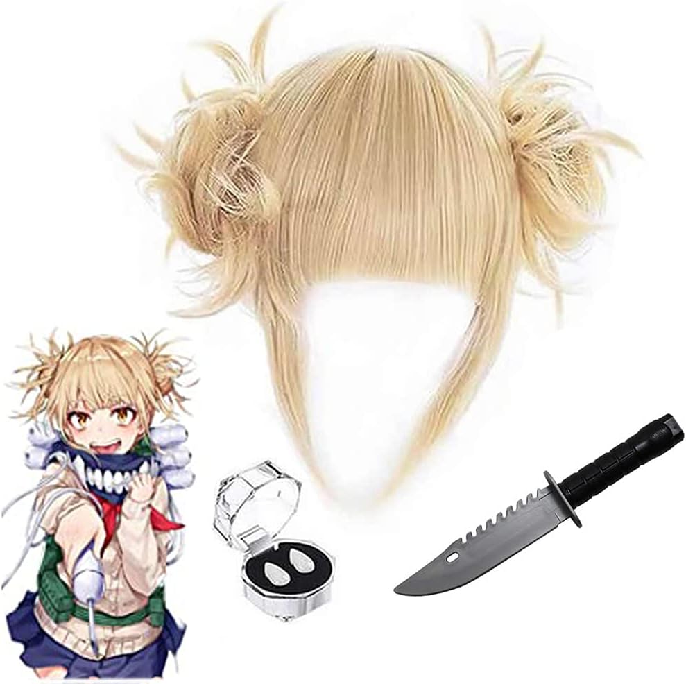 MHA Himiko Toga Perruque + crocs de dents + poignard en plastique Anime ...