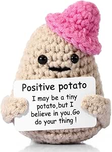 Amazon.com: Draupnir Positive Potato, 3 inch Mini Funny Knitted Wool ...