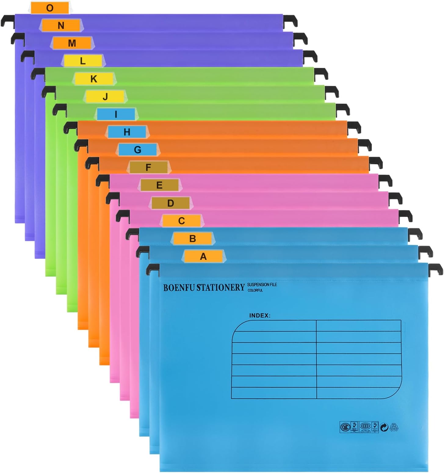 Foolscap Suspension Files,BOENFU 15 Pack Polypropylene for Suspension ...