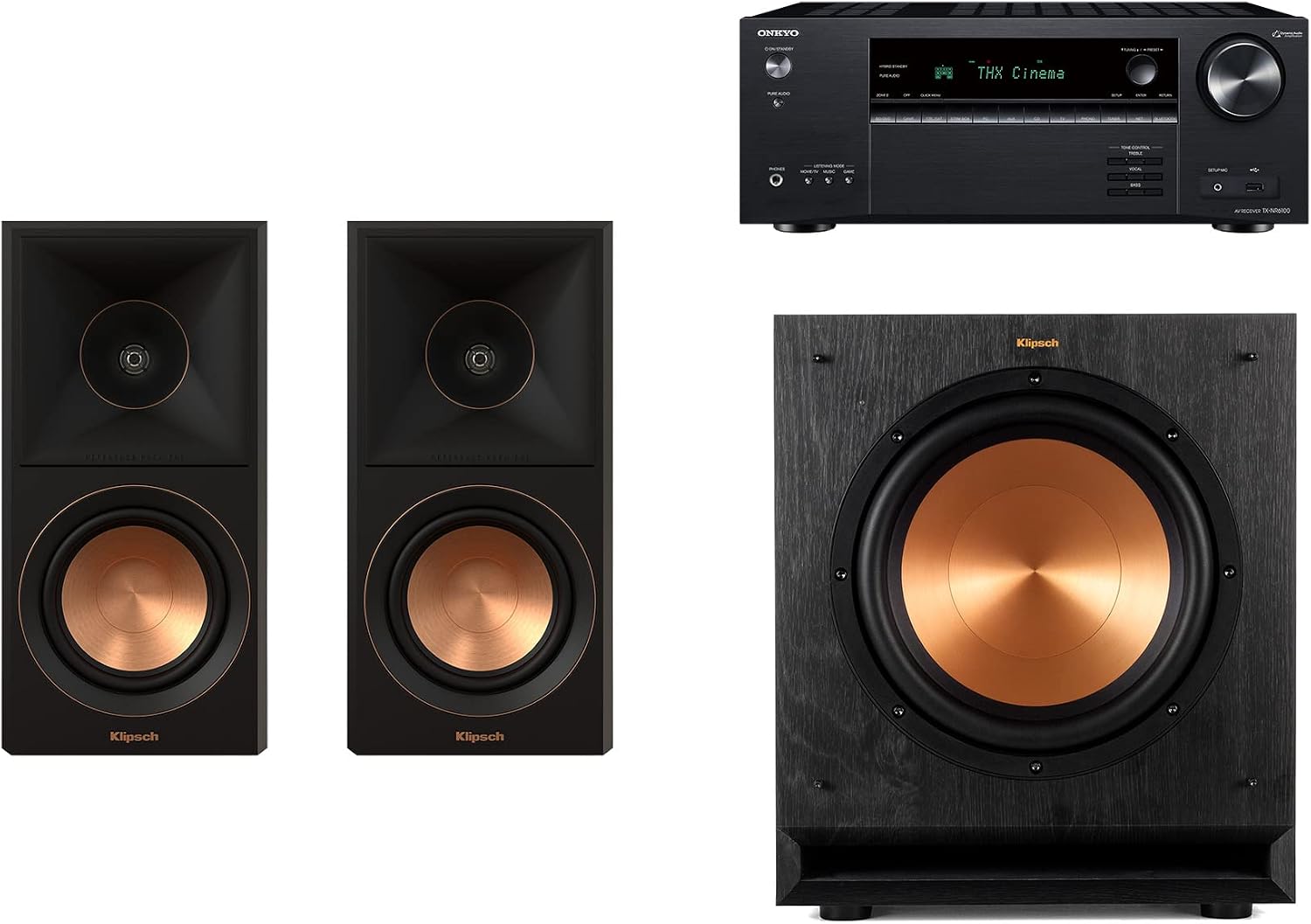 Amazon.com: Klipsch 2.1 Walnut System - Model RP-500M II, SPL-100, TX ...