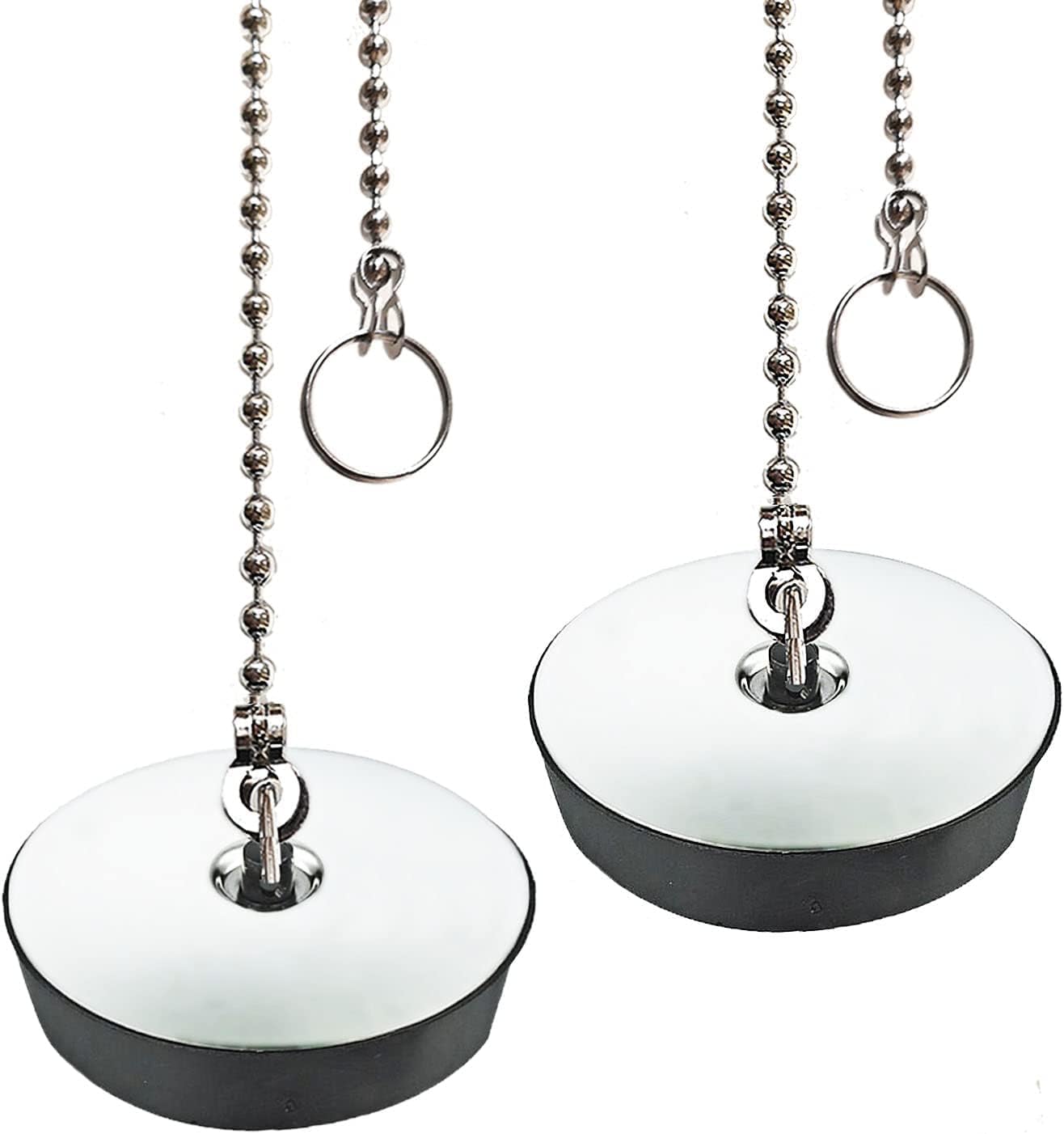 (2 Pack) Tomario Stainless Steel Sink Bath Plug with Chain, 450mm Ball ...