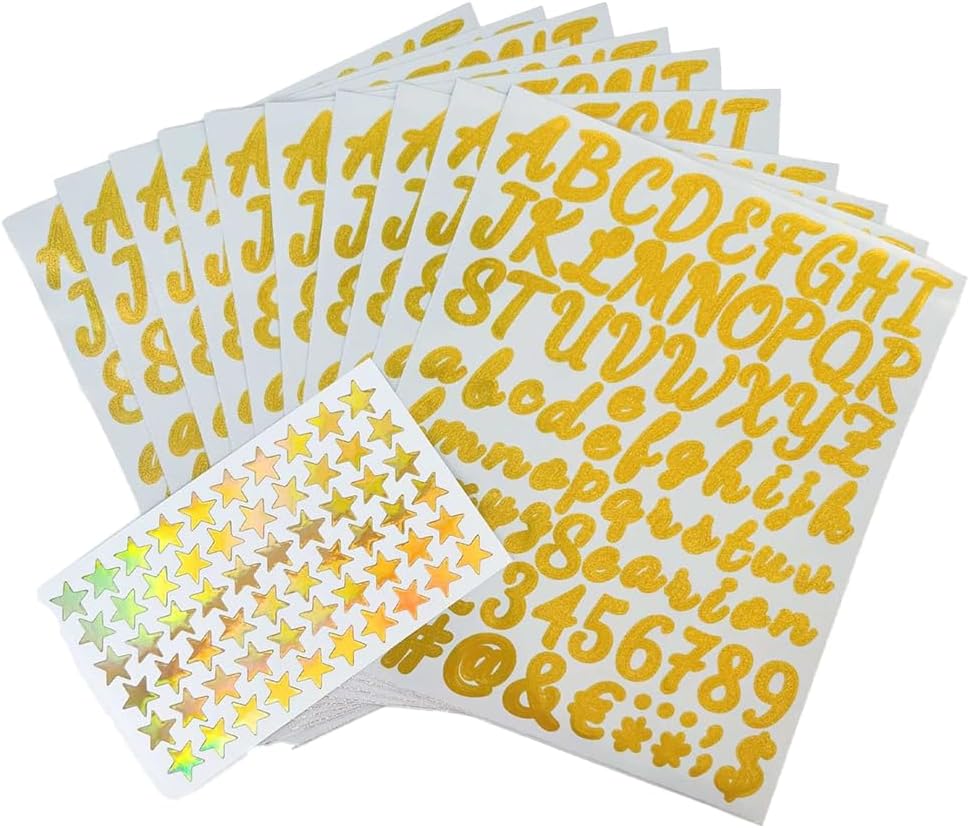 Amazon.com: Setposhz 900-Piece Vinyl Glitter Sticker Pack: Golden ...
