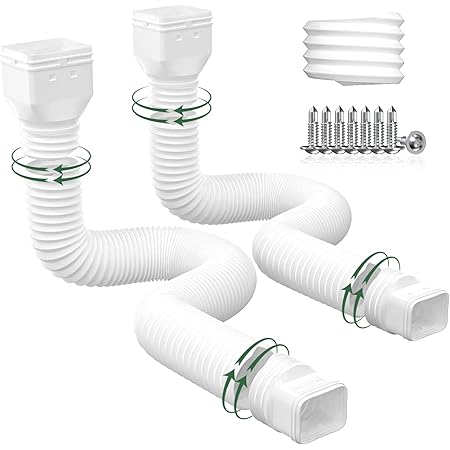 Amazon.com : plusgutter White-2pack Rain Gutter Downspout Extensions ...