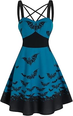 FEAPHY Women's Vintage Chiffon Sun Moon Star Sleeveless A-Line High Low ...