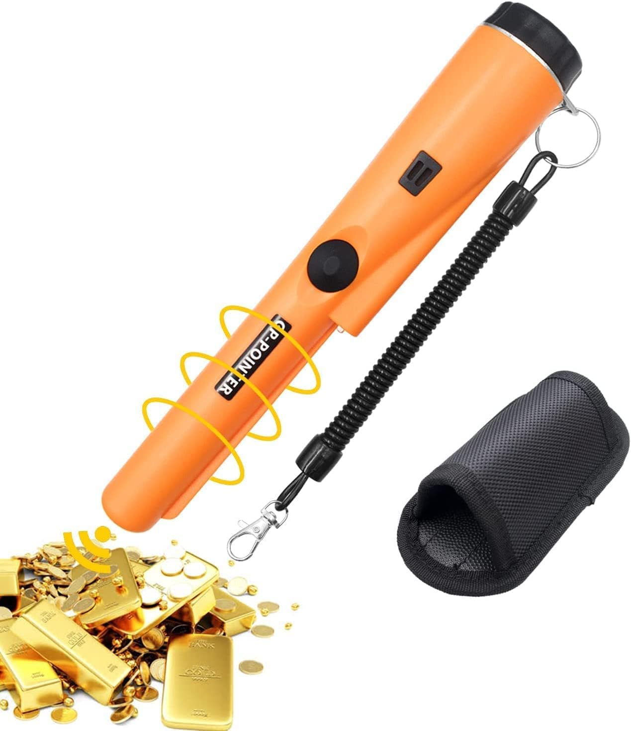 Metal Detector, IP66 Waterproof Metal Finder Probe Detector with LED ...