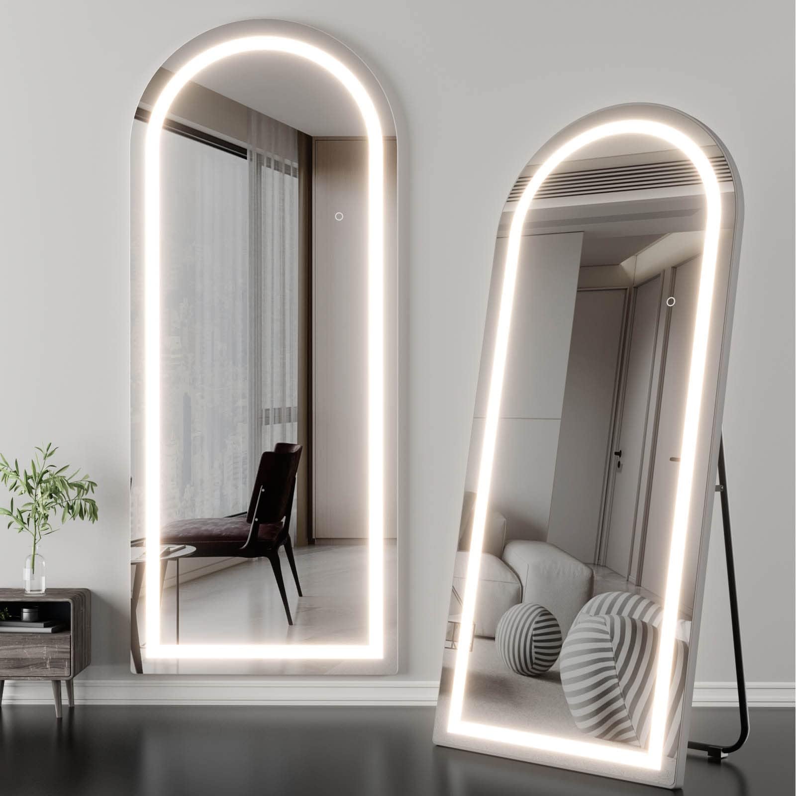 Amazon.com: BOJOY Full Length Wavy Arched Mirror, 63x24in, Wall Mount ...