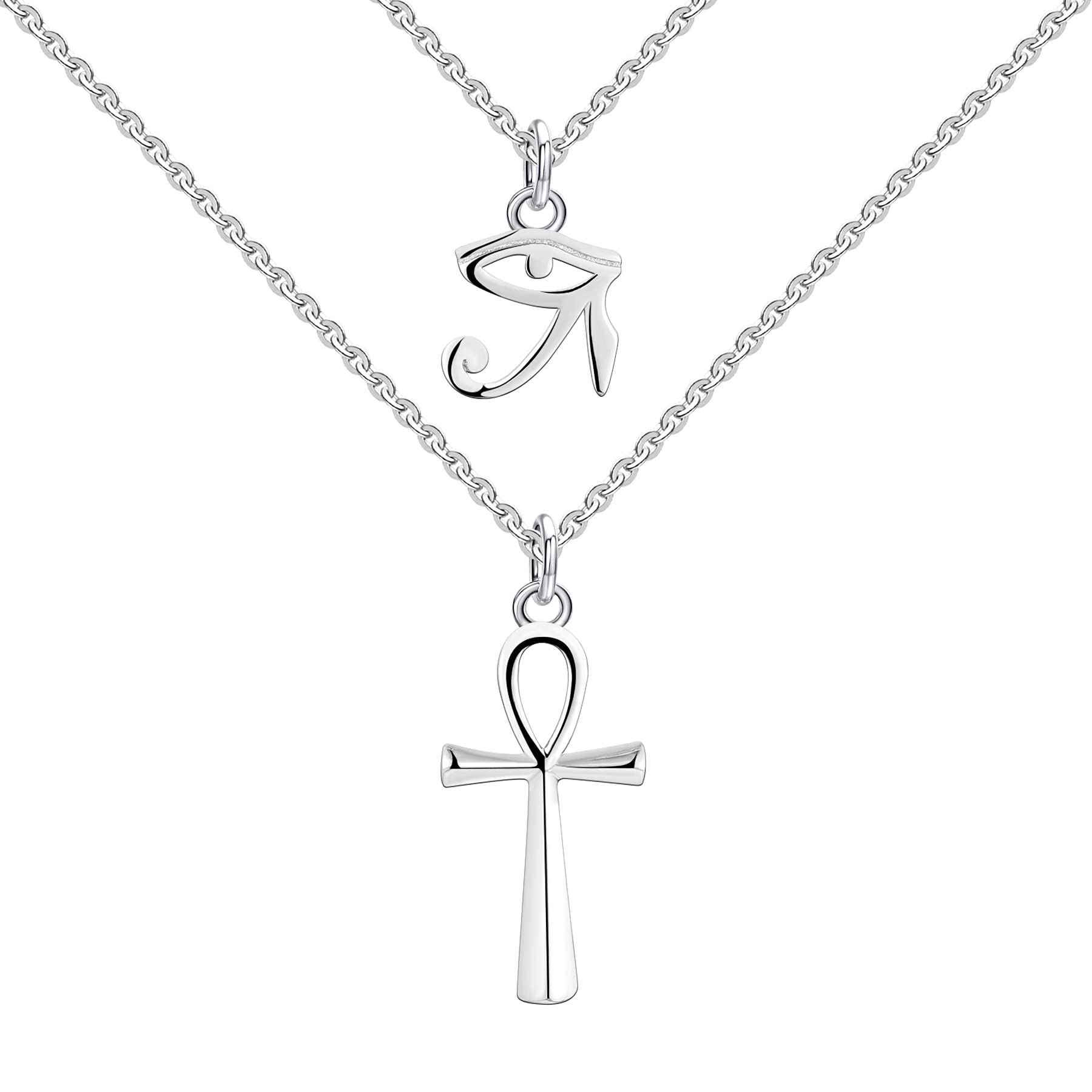 Buy YL Sideways/Ankh Cross Necklace Sterling Silver Infinity/Curved Bar ...
