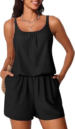 Summer Mae Swim Romper Women's One Piece Swimsuits with Pockets 2025 ...