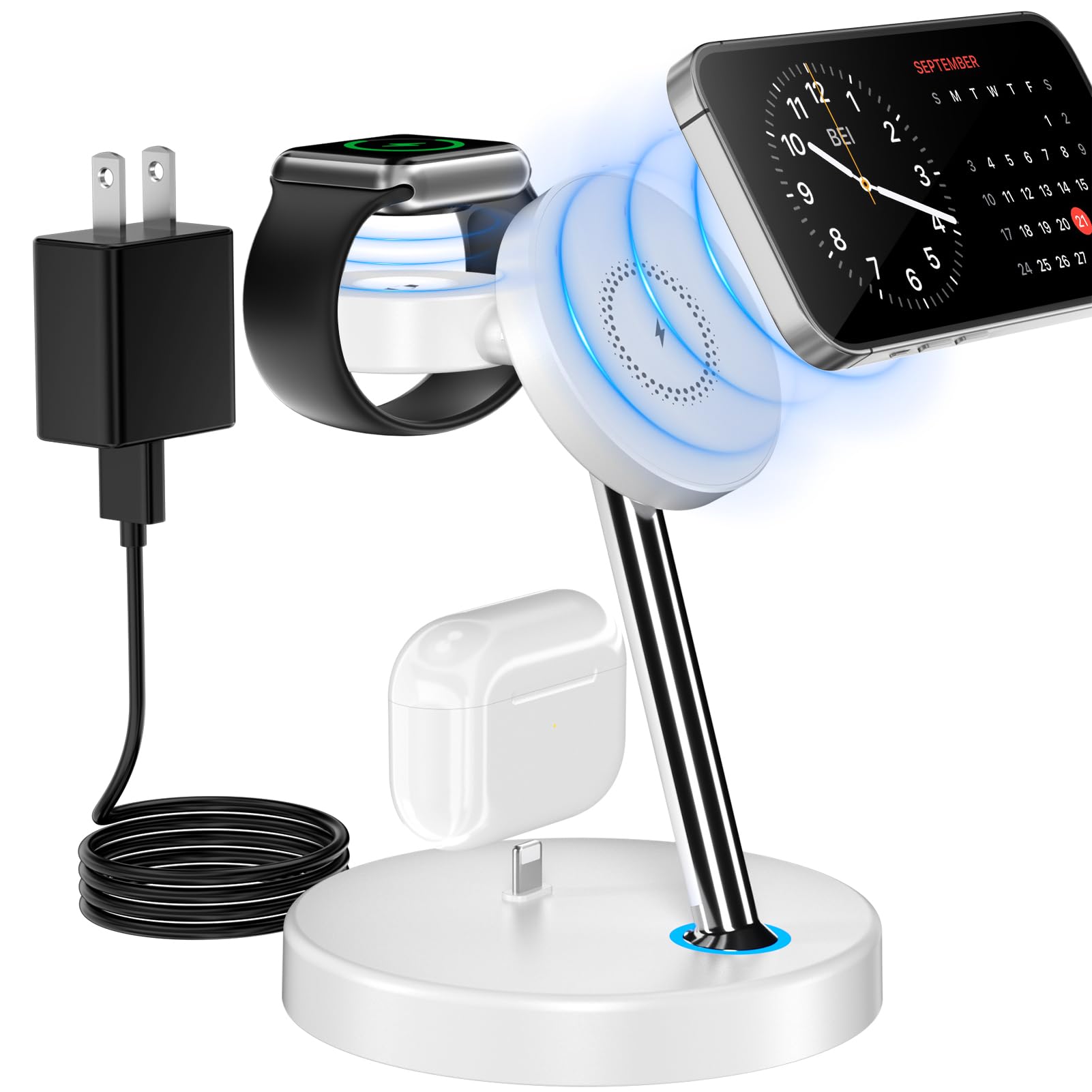 3 in 1 Wireless Charger Magnetic, CKCN Mag-Safe Wireless Charging ...