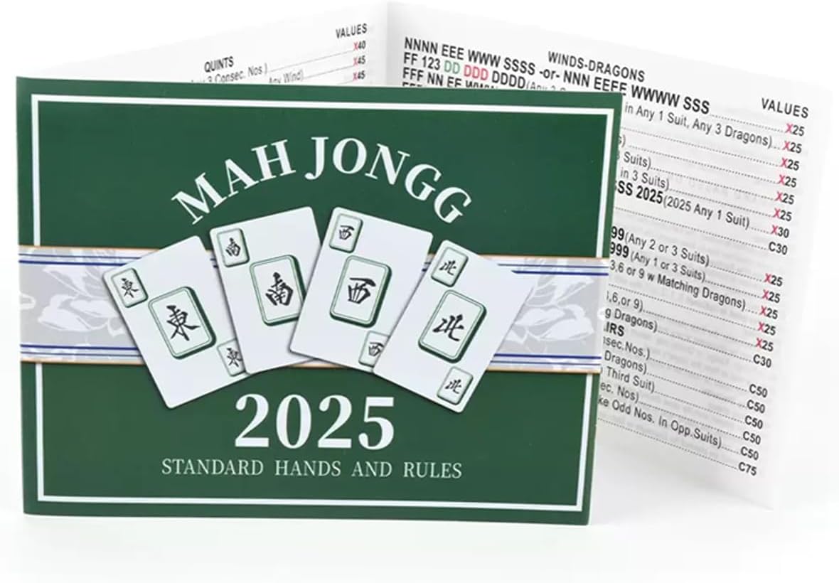 Amazon.com: Ksrsril American Mah-Jong Guide Cards 4Pcs PVC- Waterproof ...
